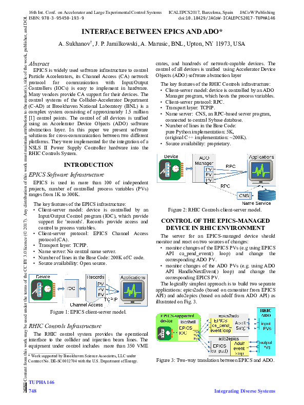 (PDF) Interface Between EPICS and ADO | Andrey Sukhanov - Academia.edu