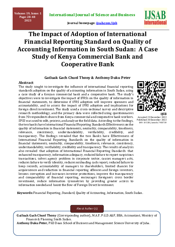 (PDF) The Impact of Adoption of International Financial Reporting Standard on Quality of ...
