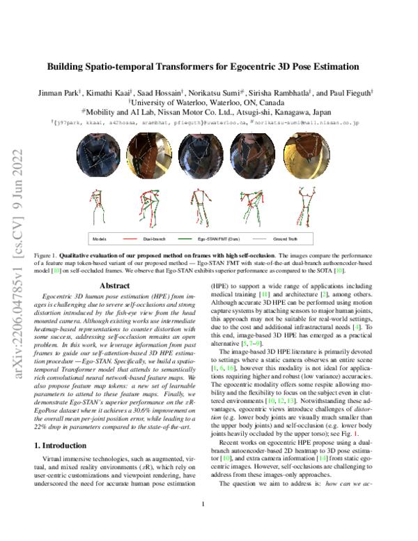 Pdf Building Spatio Temporal Transformers For Egocentric 3d Pose Estimation Saad Hossain