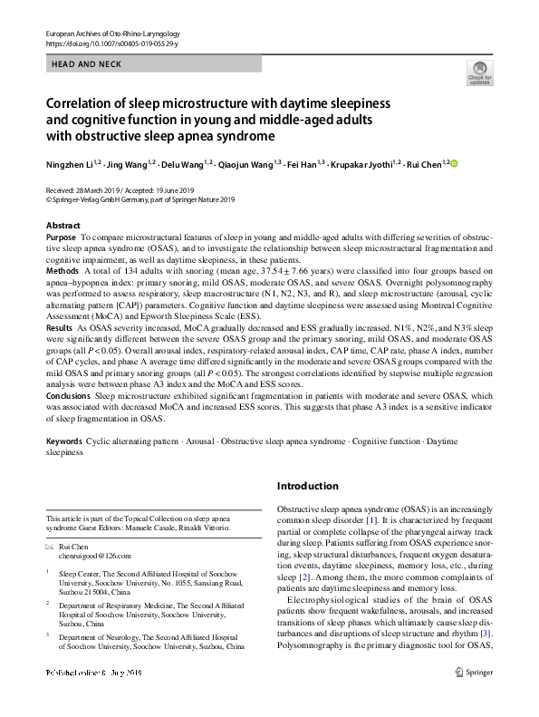 (PDF) Correlation of sleep microstructure with daytime sleepiness and ...