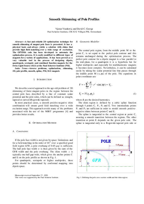 (PDF) Smooth shimming of pole profiles