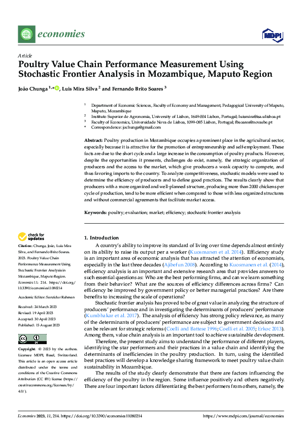 (PDF) Poultry Value Chain Performance Measurement Using Stochastic ...