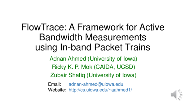(PDF) FlowTrace : A Framework for Active Bandwidth Measurements Using In-band Packet Trains