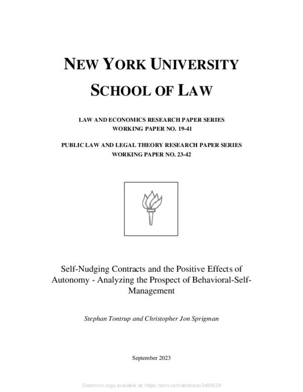 (PDF) Experiments on Self-Nudging, Autonomy, and the Prospect of ...
