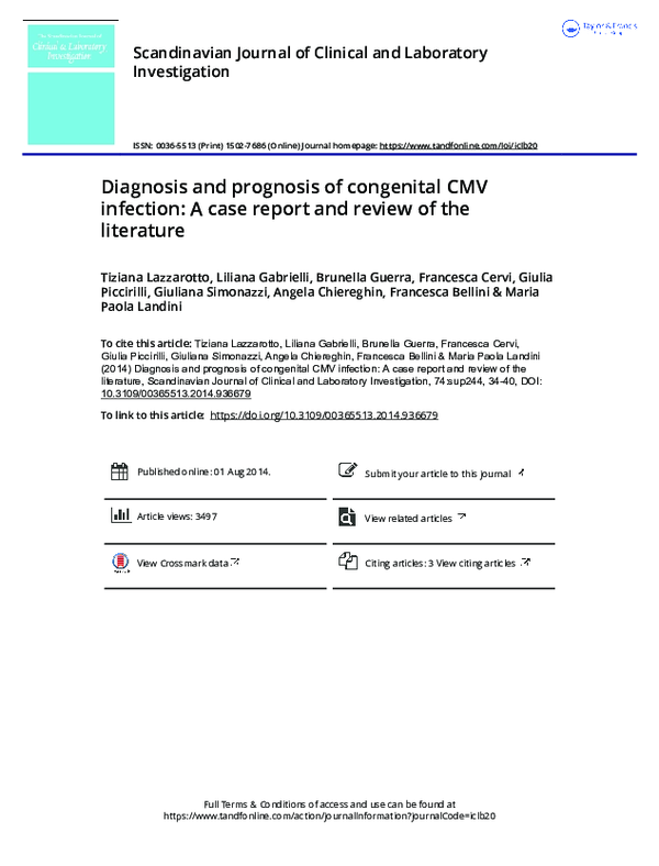 (PDF) Diagnosis and prognosis of congenital CMV infection: A case ...