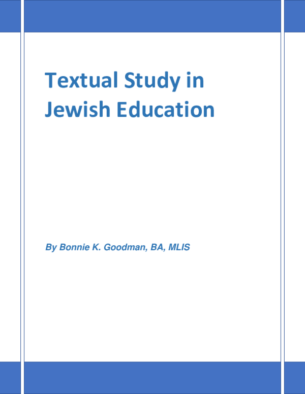 (PDF) Textual Study in Jewish Education