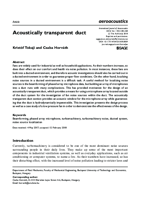 (PDF) Acoustically transparent duct