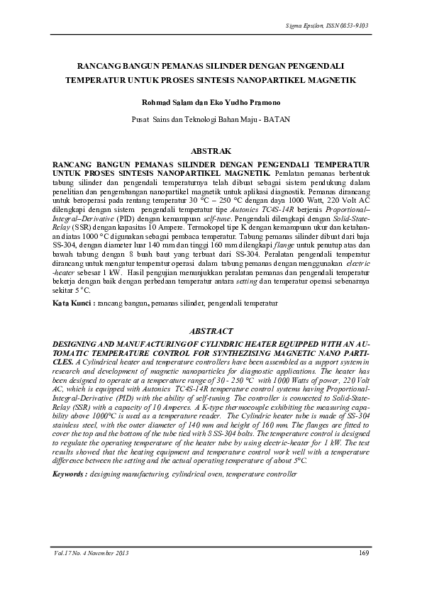 (PDF) Rancang Bangun Pemanas Silinder Dengan Pengendali Temperatur ...