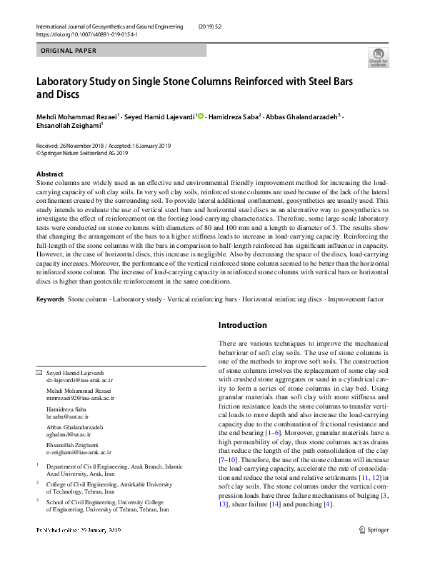 (PDF) Laboratory Study on Single Stone Columns Reinforced with Steel ...