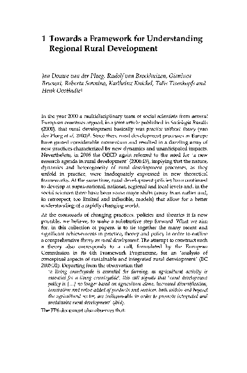(PDF) Towards a framework for understanding regional rural development
