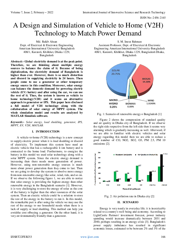 (PDF) A Design and Simulation of Vehicle to Home (V2H) Technology to ...