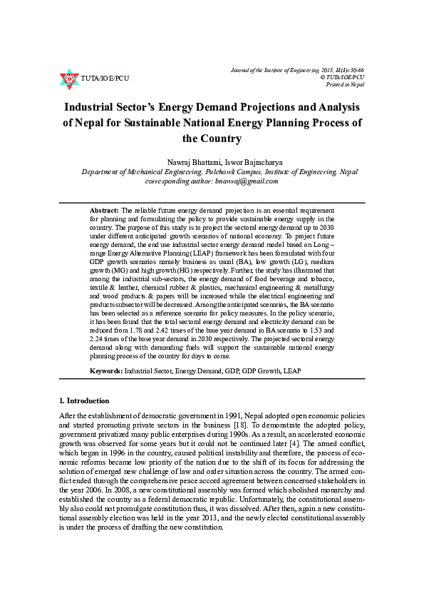 (PDF) Industrial Sector’s Energy Demand Projections and Analysis of ...
