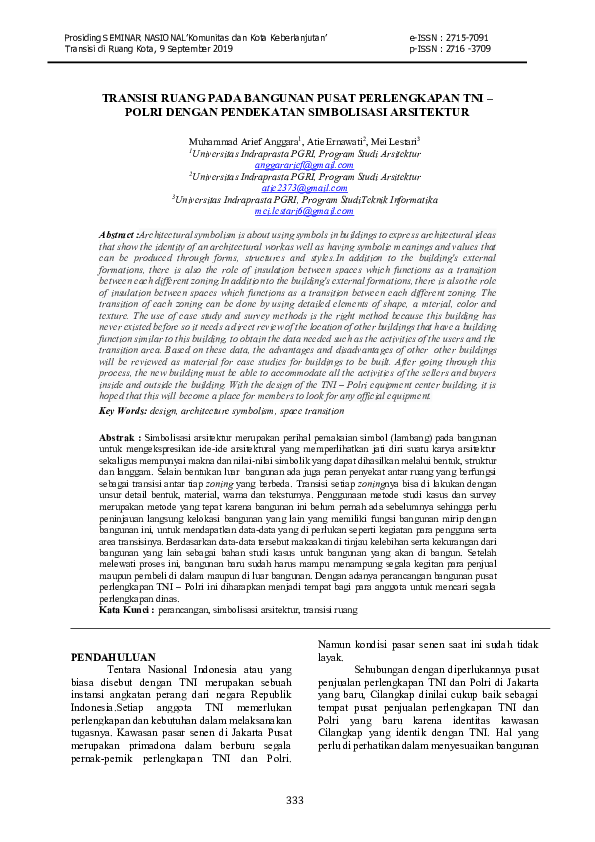 (PDF) Transisi Ruang Pada Bangunan Pusat Perlengkapan Tni – Polri ...