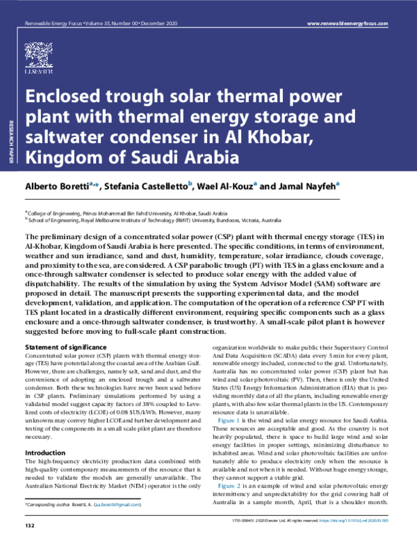 (PDF) Enclosed trough solar thermal power plant with thermal energy ...