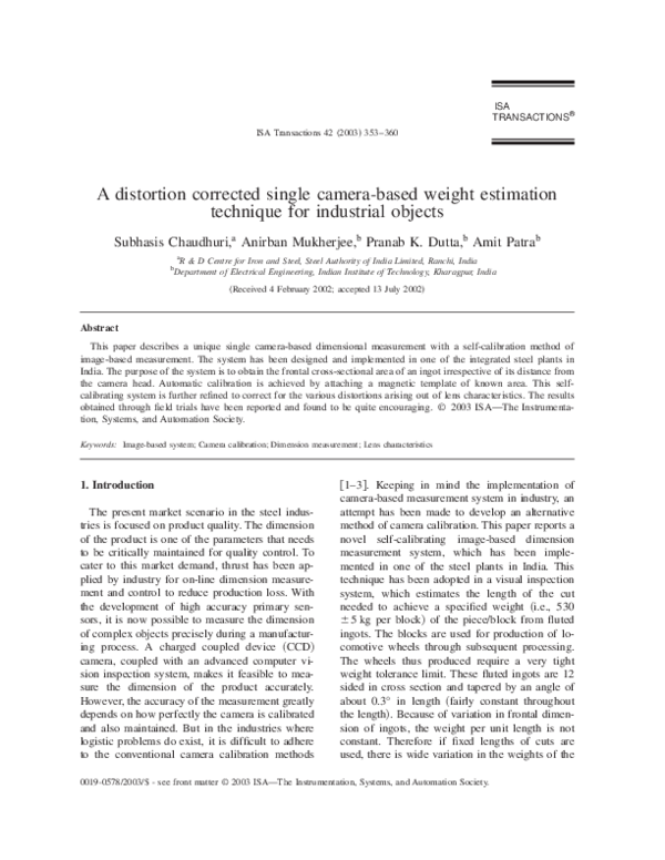 (PDF) A distortion corrected single camera-based weight estimation ...