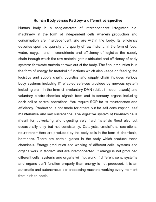 (DOC) Human Body versus Factory- a different perspective