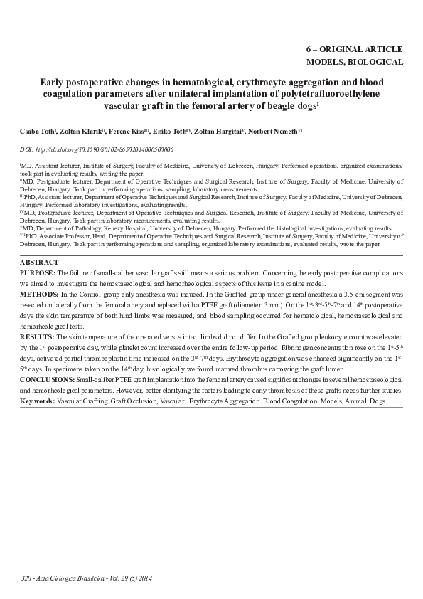 (PDF) Transgraft Infusion of Heparin to Prevent Early Thrombosis of ...