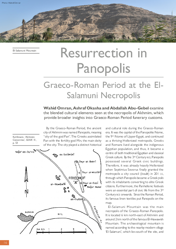 (PDF) Resurrection in Panopolis: Graeco-Roman Period at the El-Salamuni ...