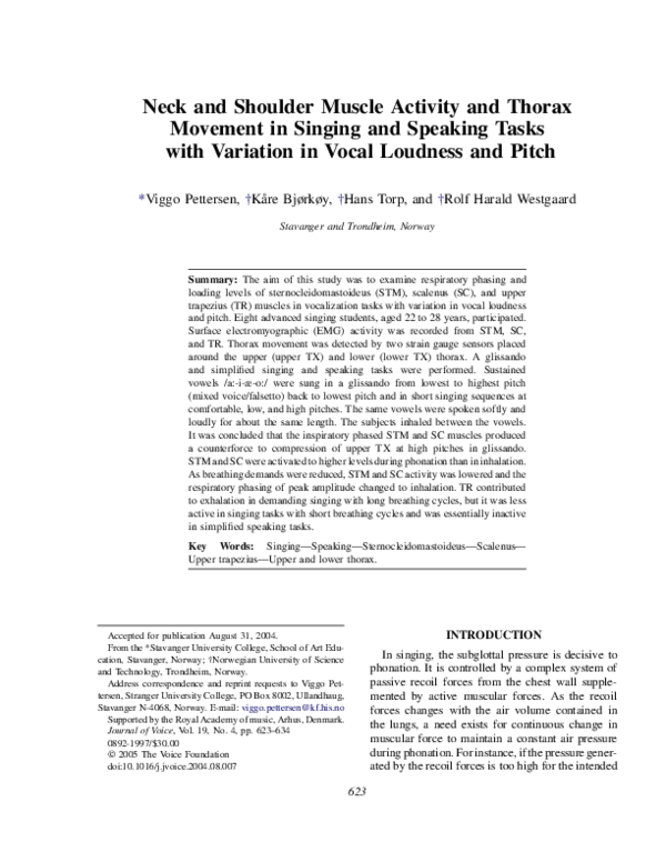 (PDF) Neck and Shoulder Muscle Activity and Thorax Movement in Singing ...