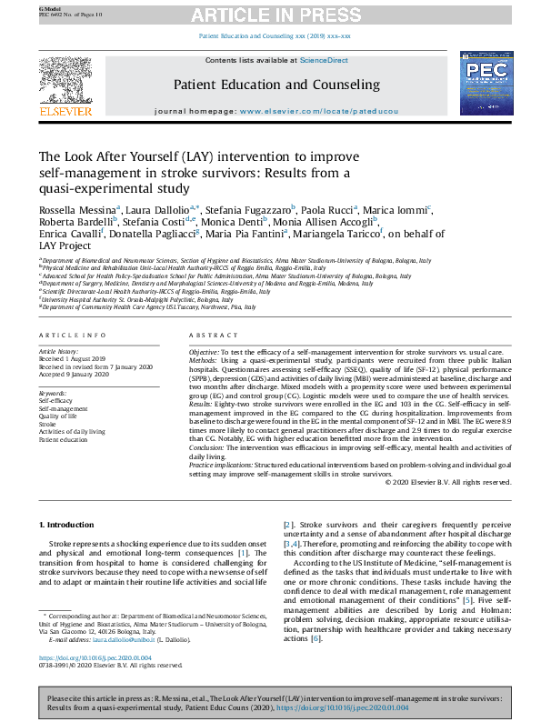 (PDF) The Look After Yourself (LAY) intervention to improve self ...