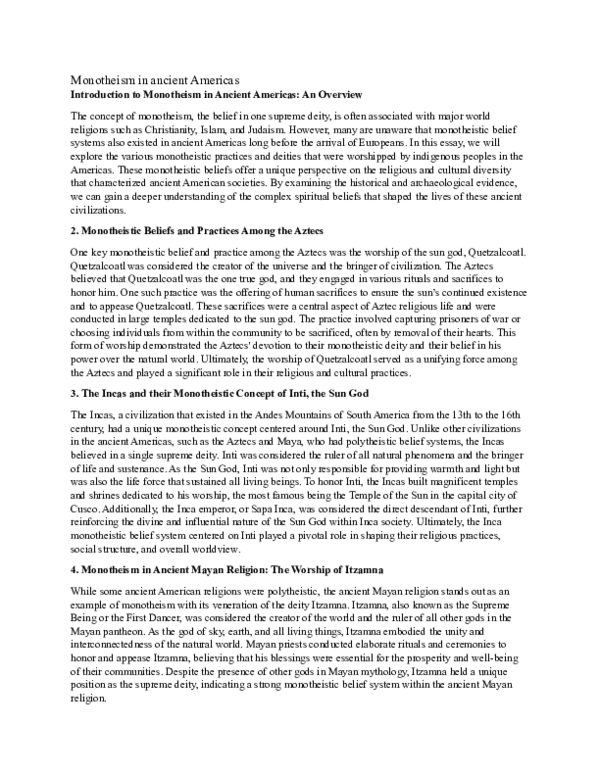 (DOC) Monotheism in ancient Americas