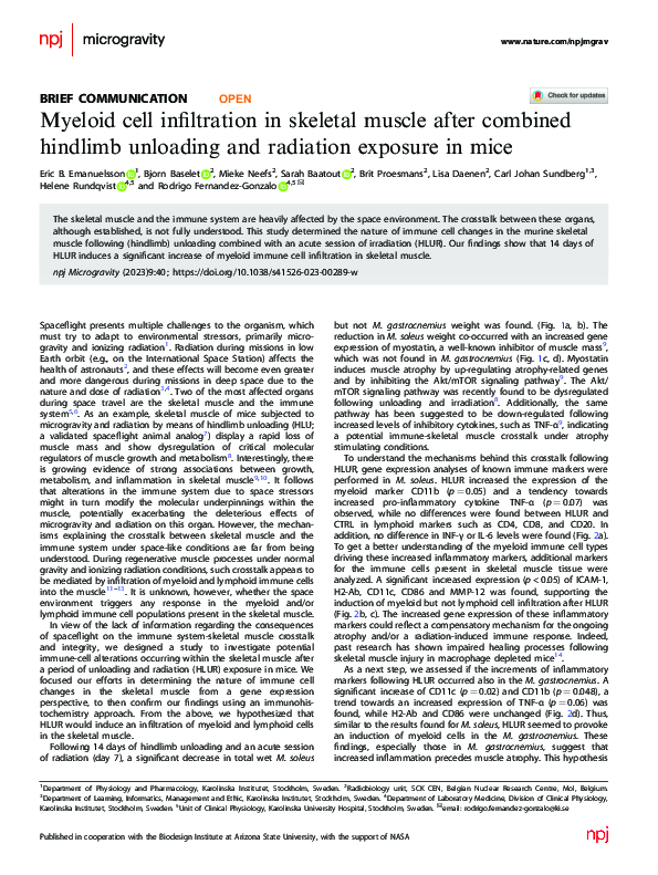 (PDF) Myeloid cell infiltration in skeletal muscle after combined ...