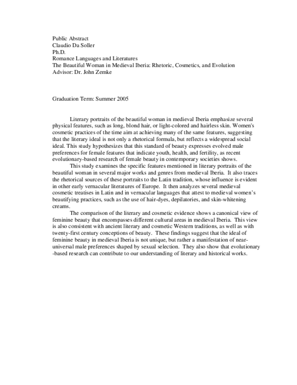 (PDF) The beautiful woman in medieval Iberia: rhetoric, cosmetics, and ...