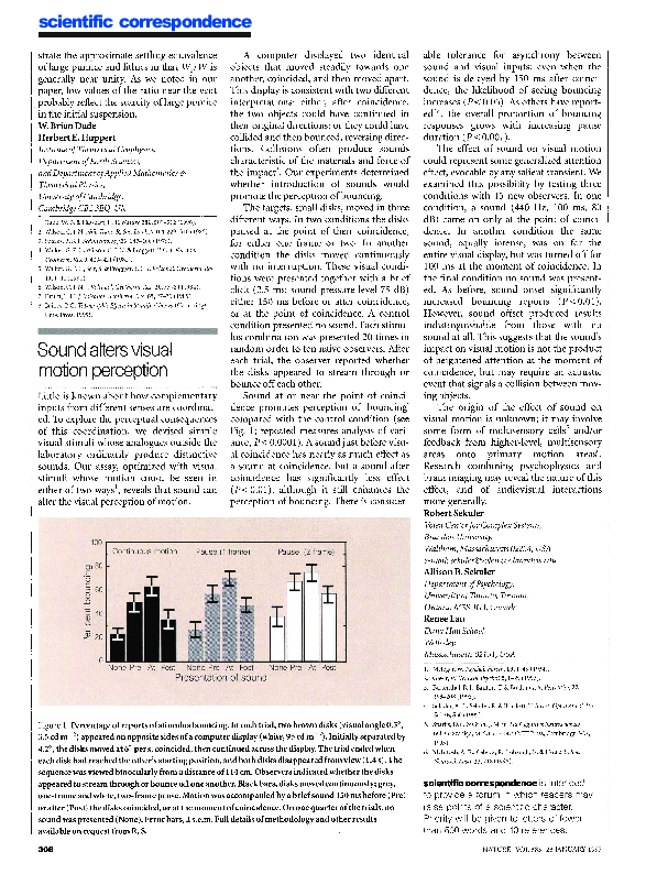 (PDF) Sound alters visual motion perception