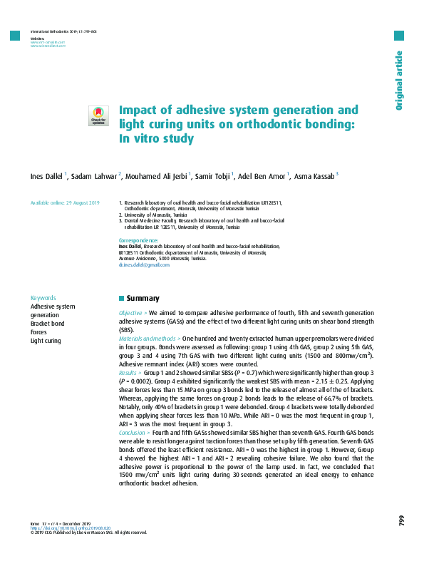 (PDF) Impact of adhesive system generation and light curing units on ...
