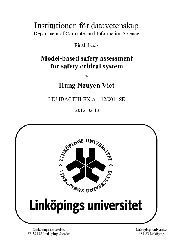 Pdf Model Based Safety Assessmentfor Safety Critical System Hùng Việt