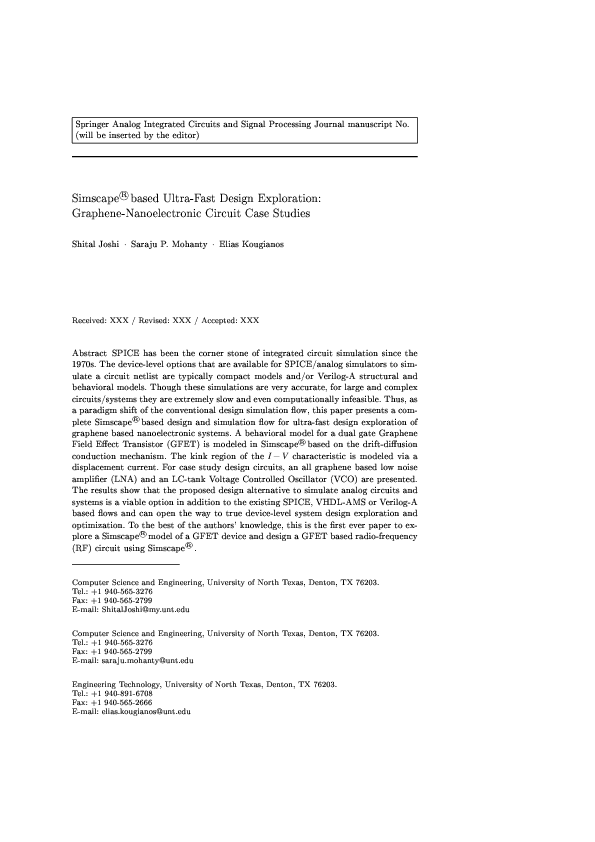 (PDF) Simscape® based ultra-fast design exploration: graphene ...