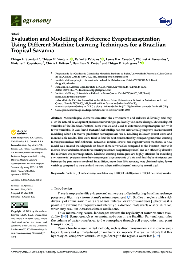 (PDF) Evaluation and Modelling of Reference Evapotranspiration Using Different Machine Learning ...