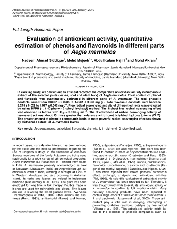 (PDF) WITHDRAWN: Evaluation of antioxidant activity, quantitative estimation of phenols and ...