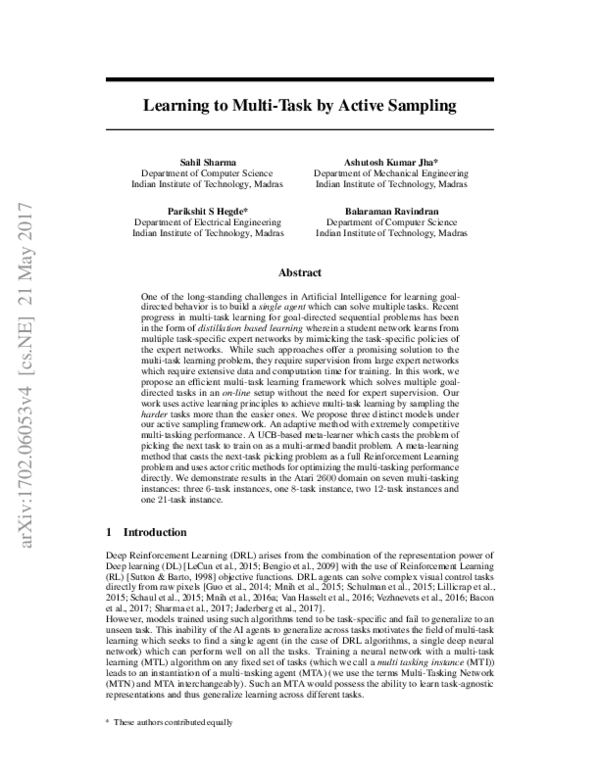 (PDF) Learning to Multi-Task by Active Sampling