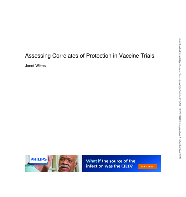 (PDF) Assessing correlates of protection in vaccine trials