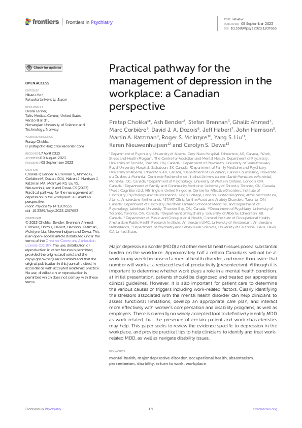 (PDF) Practical pathway for the management of depression in the ...