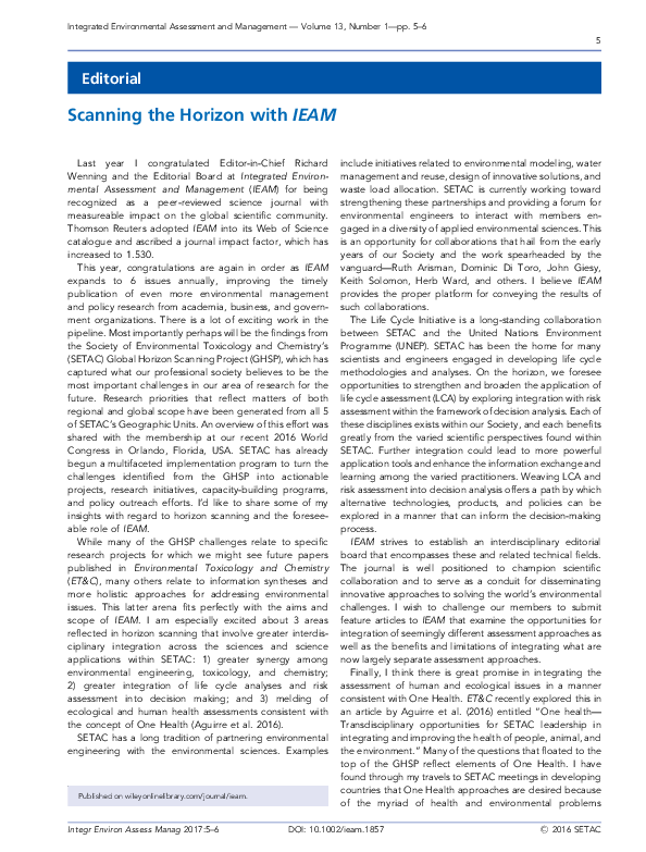 (PDF) Scanning the horizon with IEAM | charles menzie - Academia.edu