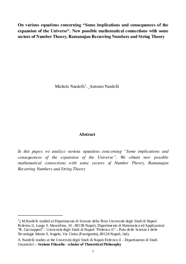 Pdf On Various Equations Concerning “ Some Implications And