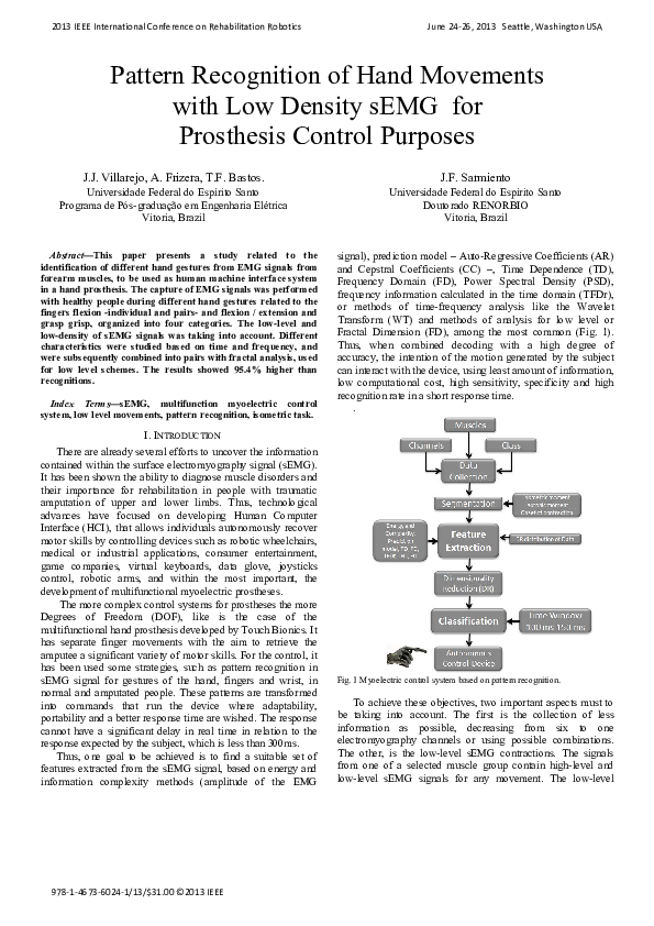 (PDF) Pattern recognition of hand movements with low density sEMG for ...