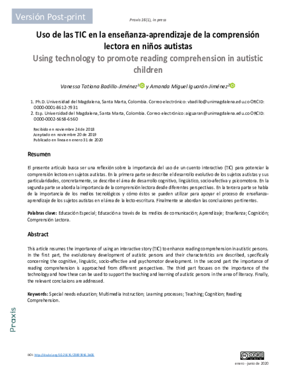(PDF) Versión Post-print Uso de las TIC en la enseñanza-aprendizaje de ...