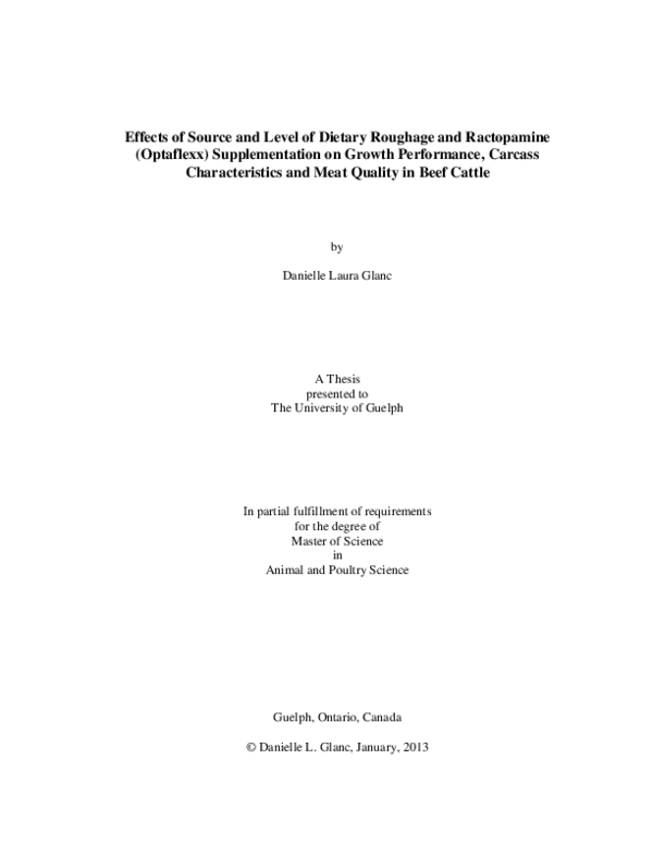 (PDF) Effects of Source and Level of Dietary Roughage and Ractopamine ...