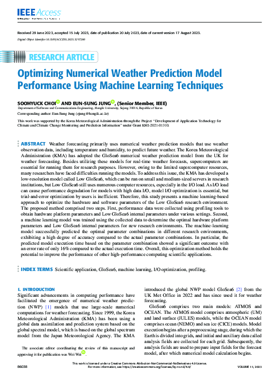 (PDF) Optimizing Numerical Weather Prediction Model Performance Using Machine Learning Techniques