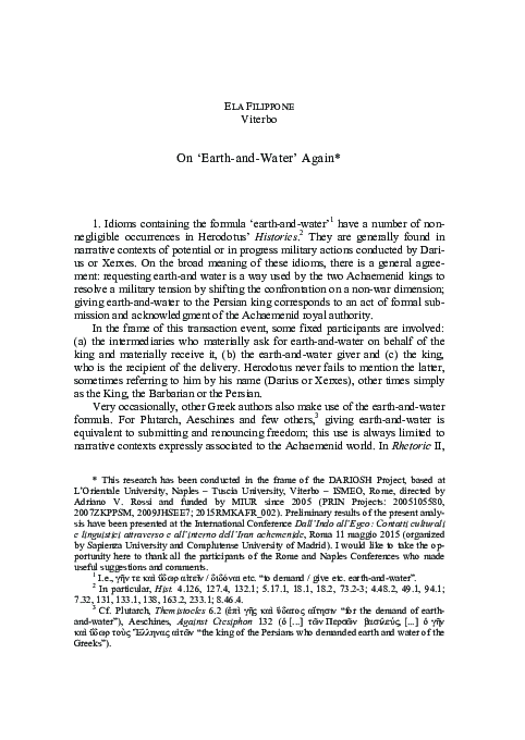(PDF) Filippone earth and water