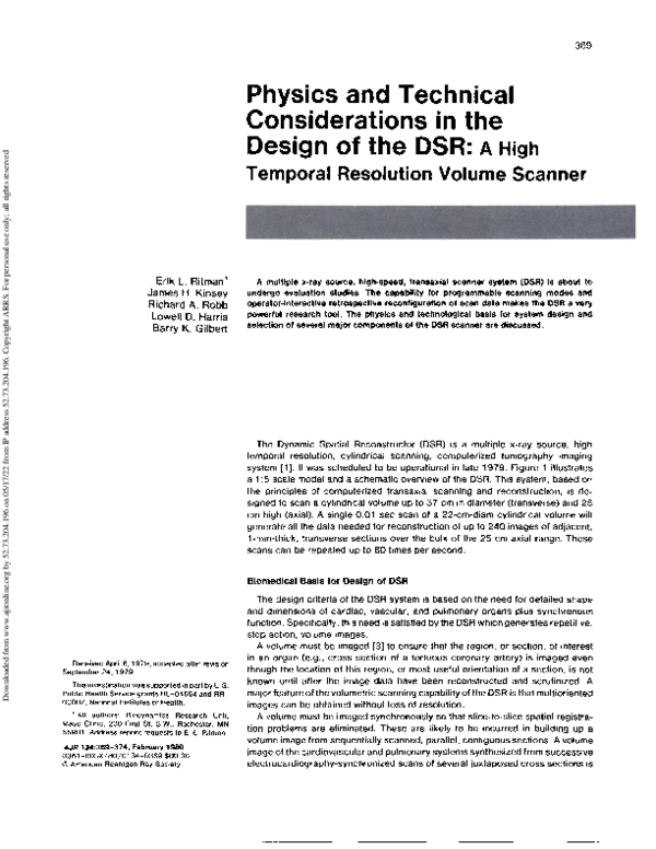 (PDF) Physics and technical considerations in the design of the DSR: a high temporal resolution ...