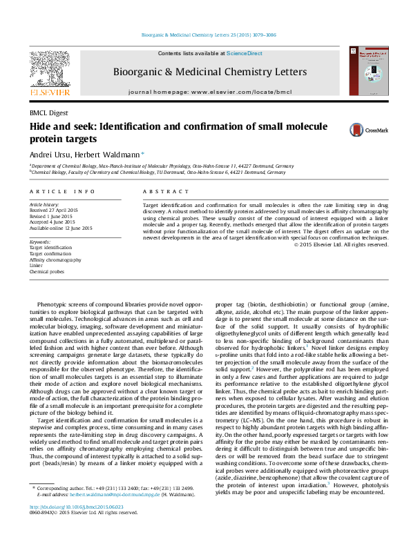 (PDF) Hide and seek: Identification and confirmation of small molecule ...