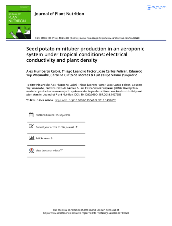 (PDF) Seed potato minituber production in an aeroponic system under ...