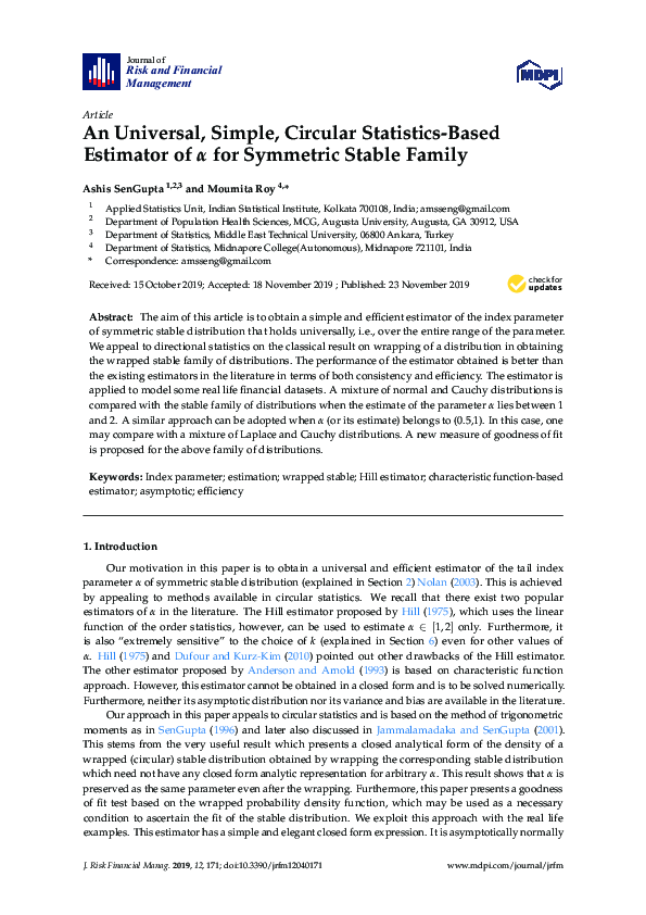 (PDF) An Universal, Simple, Circular Statistics-Based Estimator of α ...