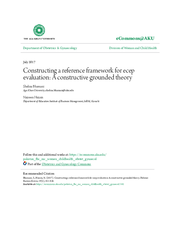 (PDF) Constructing a reference framework for ecep evaluation: A ...