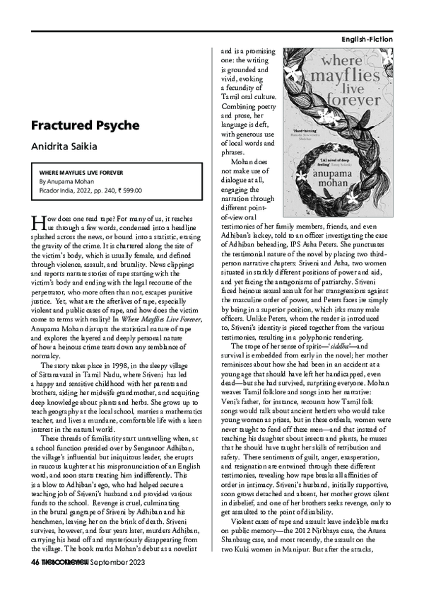 (PDF) Fractured Psyche: A review of Where Mayflies Live Forever by ...