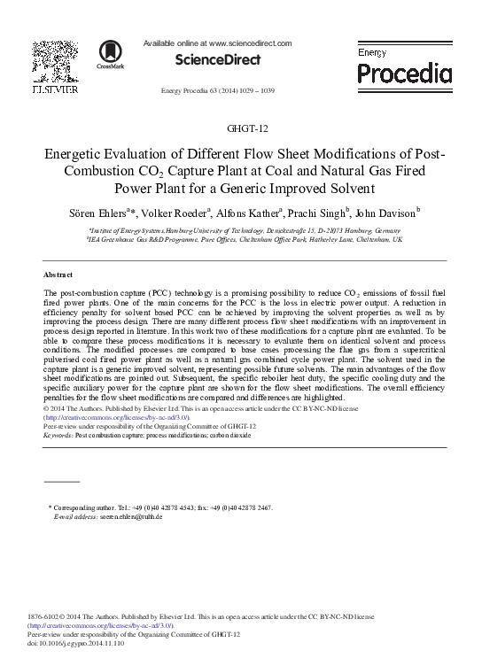 (PDF) Energetic Evaluation of Different Flow Sheet Modifications of ...